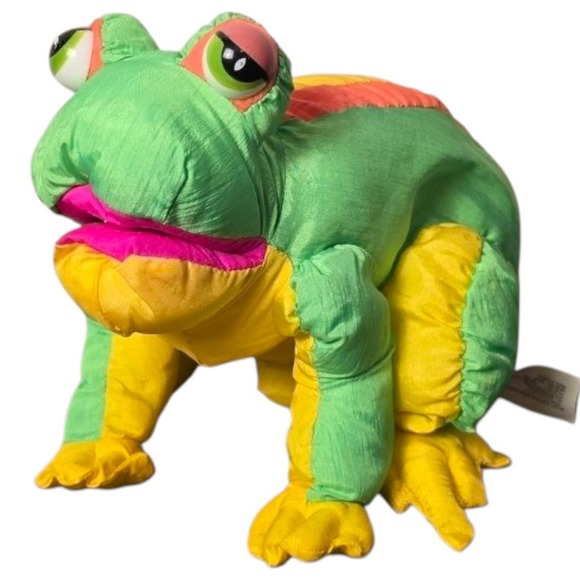 Toys | Vintage 1991 Puffalump Neon Frog Puppet Plush Squeaker 9s Roll ...